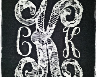 Popular items for lace monogram on Etsy