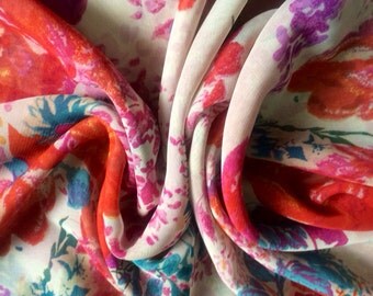 Multi color pure chiffon printed fabric, decorative chiffon fabric ...