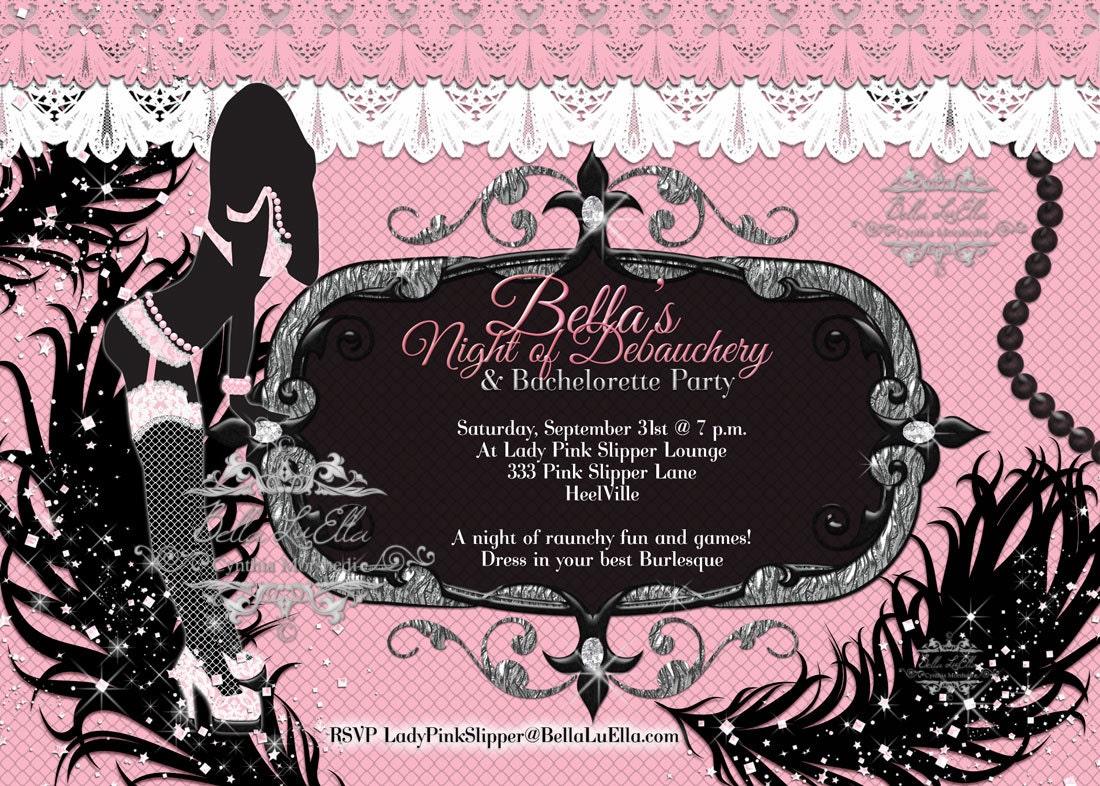 Burlesque Bachelorette Invitation