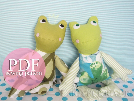 FROG easy sewing pdf pattern Stuffed toy Frog by JoyfulRiver