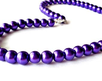Popular items for purple bead necklace on Etsy
