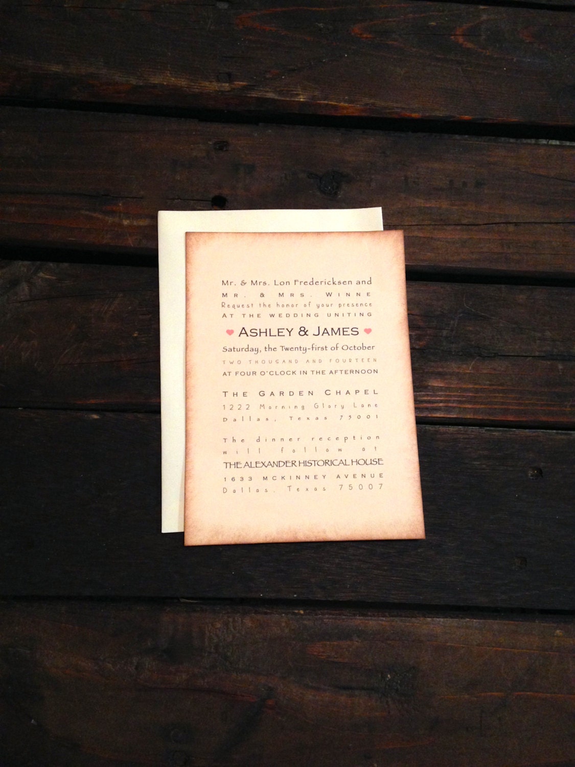 Vintage Blush Heart Invitation – Set of 20 – Vintage Wedding Invitation ...