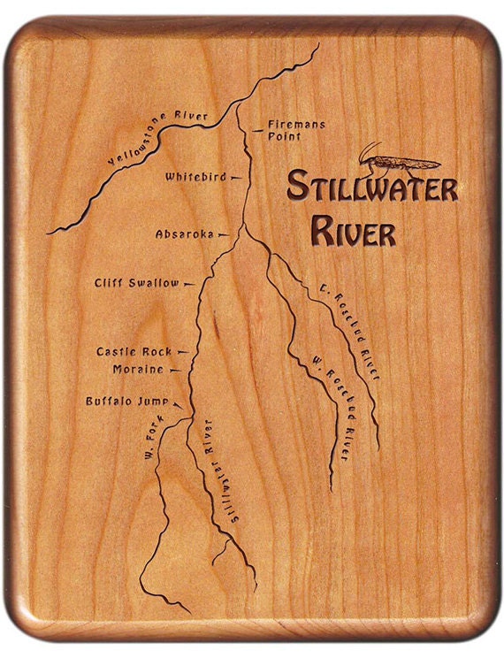 STILLWATER RIVER MAP Fly Fishing Fly Box Handcrafted Custom