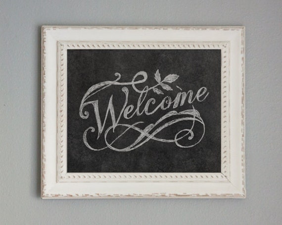 Welcome Printable Art: Fancy Chalkboard Style Pretty Home