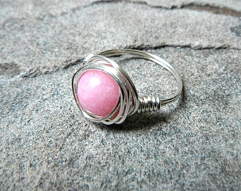 Pink stone ring | Etsy
