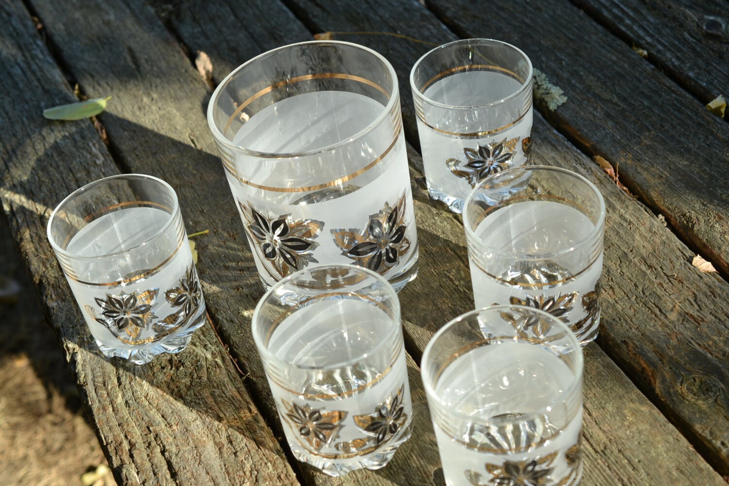 Devalbor Vintage Italian Barware Set 4 Tumbler Rocks Lowball Glasses ...