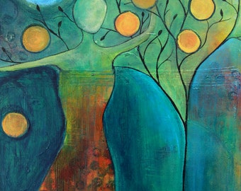 Moon Dance Print from Original Acrylic Painting Home Decor