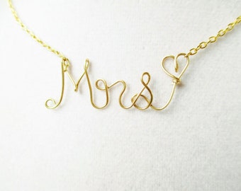 Wire name necklace | Etsy