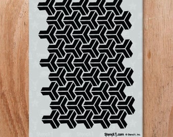 Stencil1 Geometric 3D repeat pattern stencil S1_PA_25