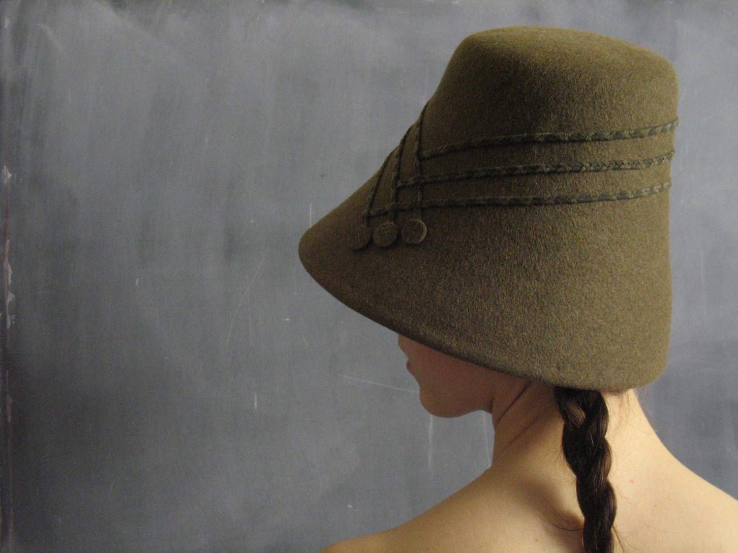 Free Shipping/Can./U.S.Loden green women's fur felt