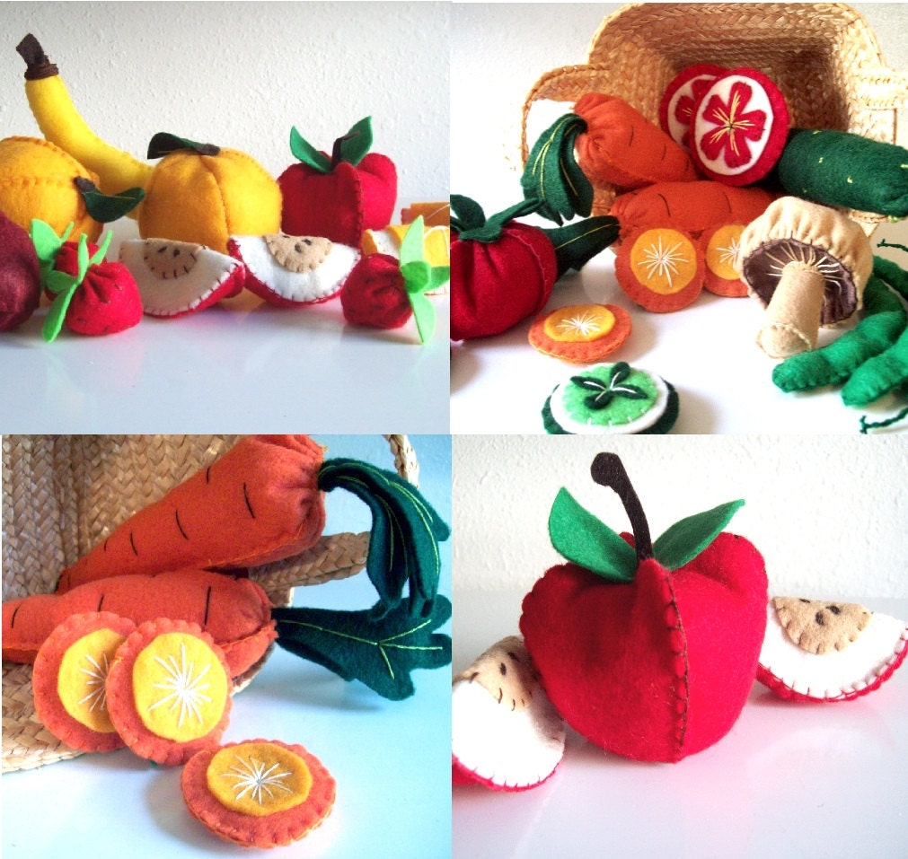 BUNDLE Felt Fruit and Vegetables Instant by LiviRoseStudio