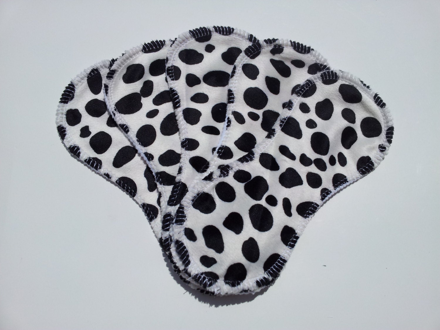 5 Black and White Dalmation Dog Dots Minky/Microchenille