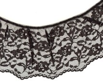 5" wide gathered Black lace trim 7 yds (XD612)