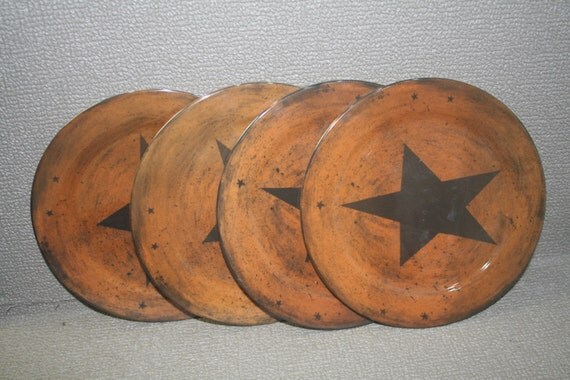 Melamine Primitive Star Plates 8 inch Set of 4