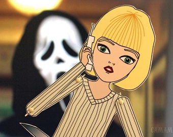 Drew Barrymore as Casey Becker in Scream Movie art