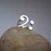 Sterling Silver Bass Clef Ring F Clef Ring C Clef Ring Gift