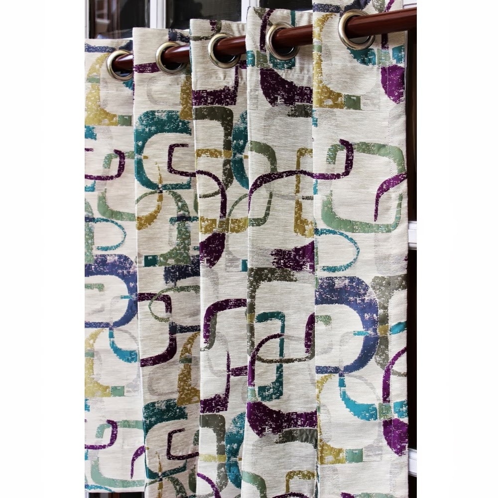 Multicolored Geometric Abstract Curtain Panels Multicolored Geometric Abstract Curtain Panels