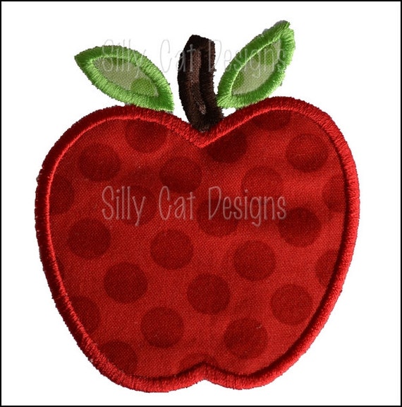 Apple Applique Machine Embroidery Design