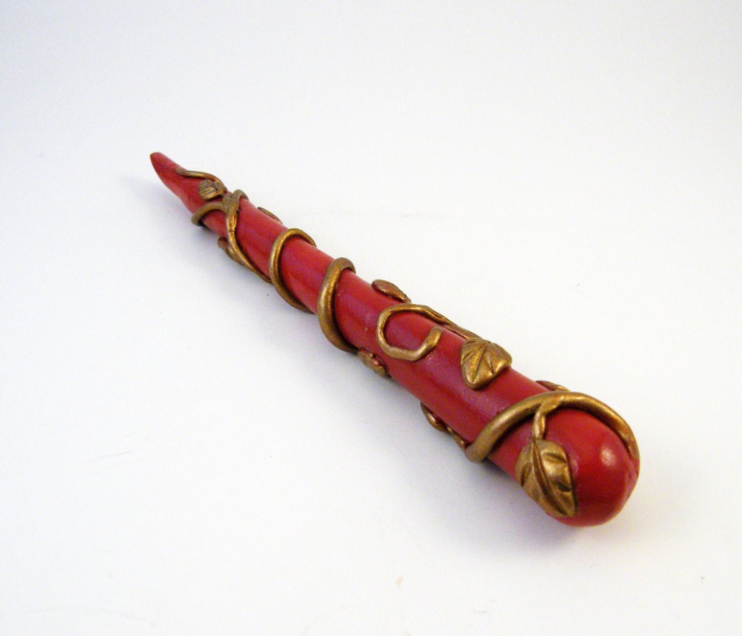 Shadowhunter Stele Red with Gold Vine by dynamicalley on Etsy