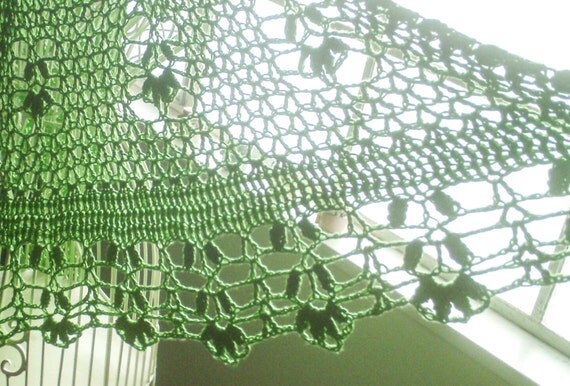 Crochet Silk Lace Shawl Key Lime Green or Choose by ArtistBeeBee