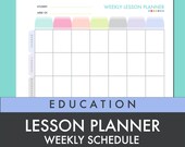 Items similar to Weekly Lesson Planner - Student Schedule - Printable ...