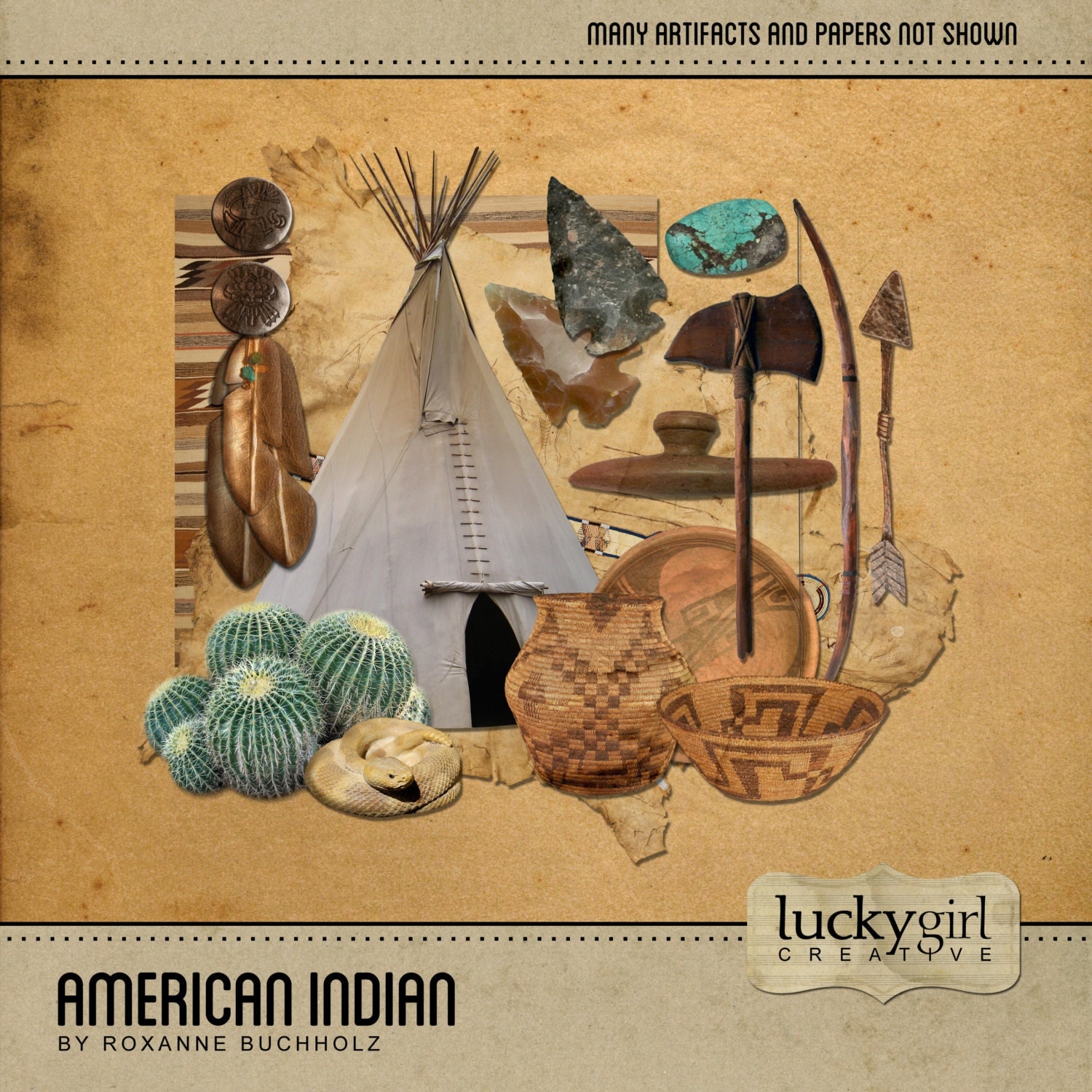 American Indian Digital Scrapbook Kit