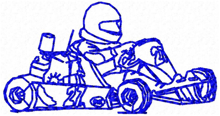 Go Cart Embroidery Design Instant Download