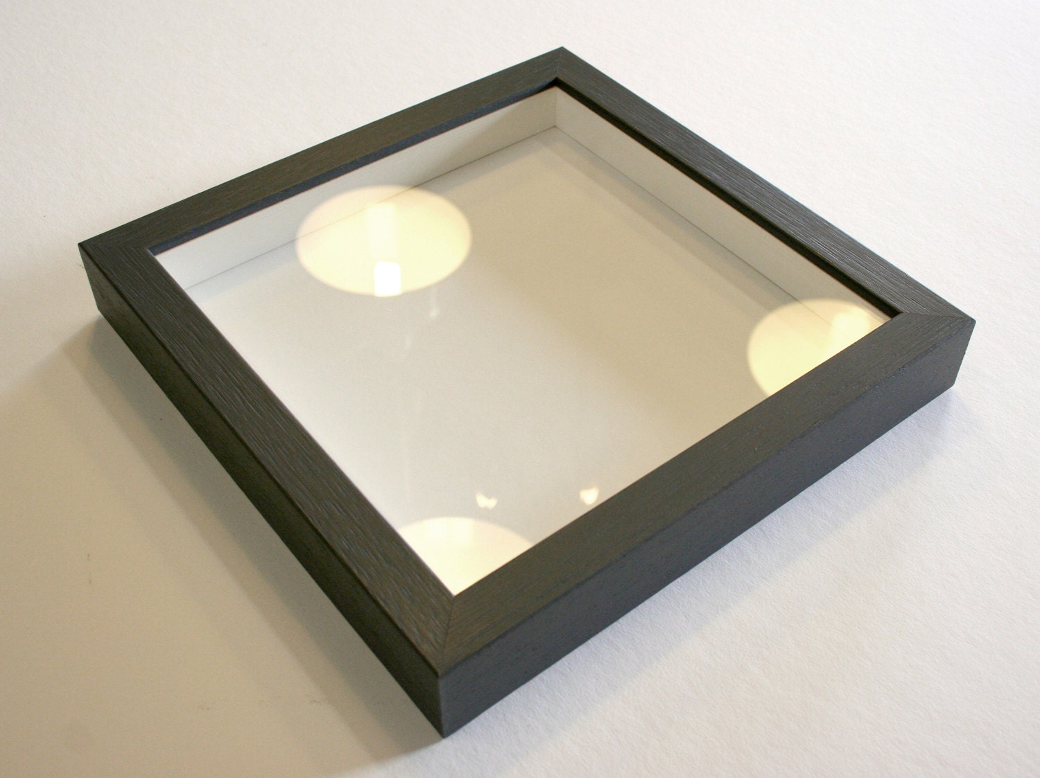 Square Dark Grey Wood Shadow Box Frame Instagram