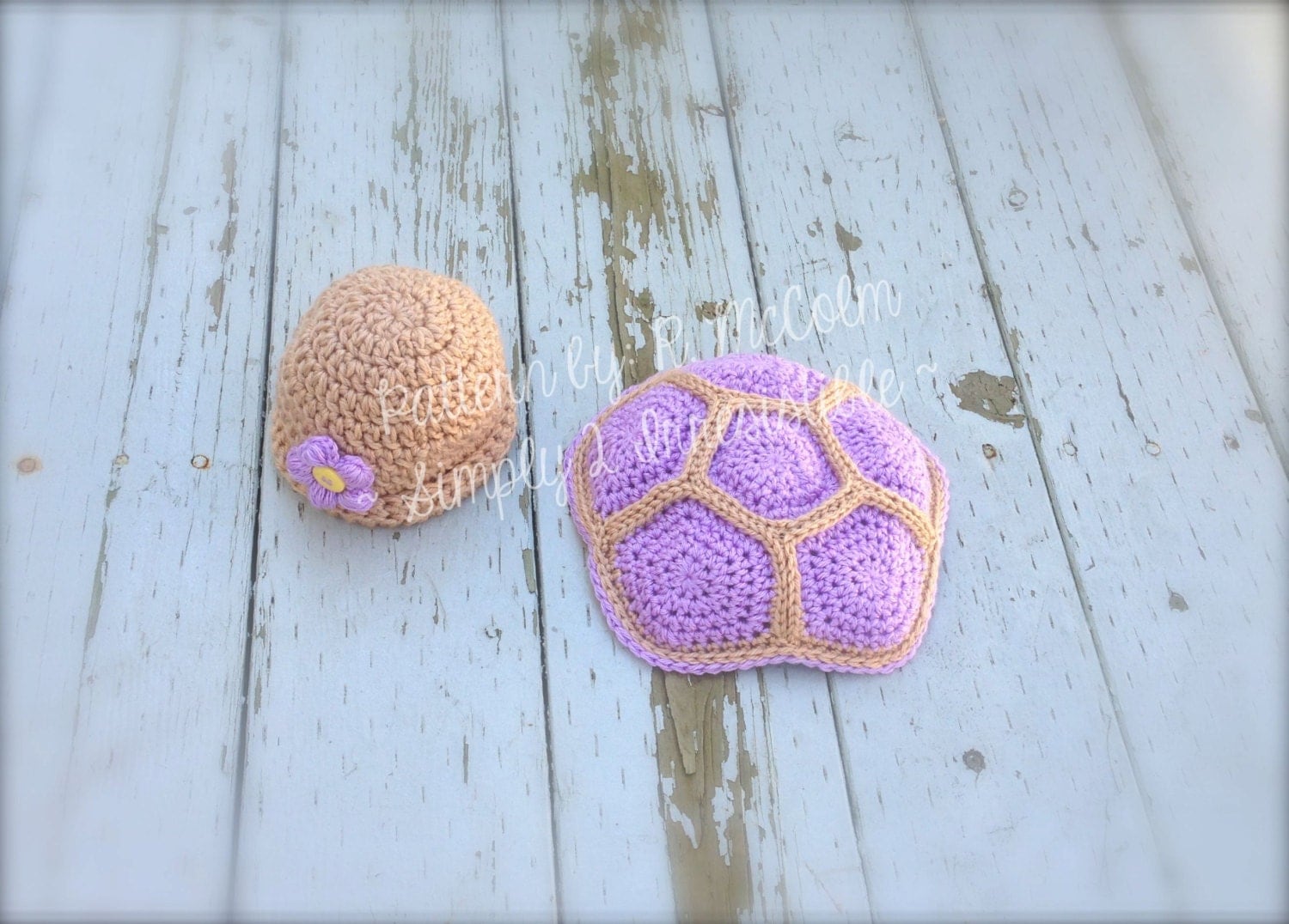 Turtle Shell and Hat Crochet Pattern 103 US and UK Terms