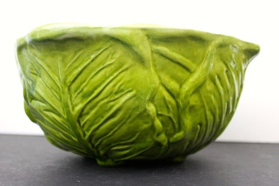Large Green Cabbage Leaf Bowl