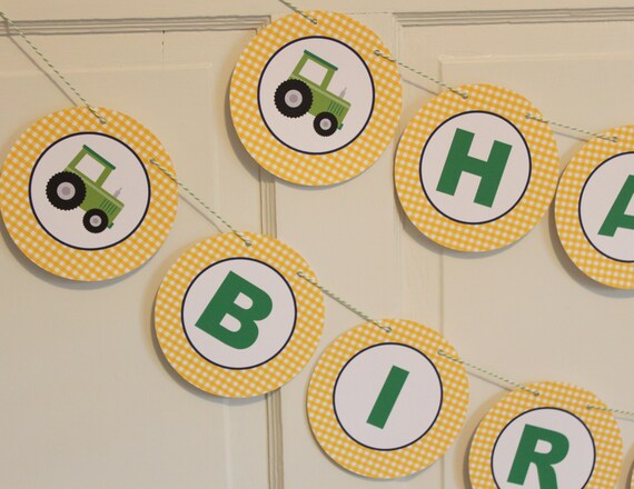 Tractor Theme Happy Birthday or Baby Shower Party by LolosBoutique