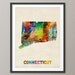 Connecticut Watercolor Map USA Art Print 410