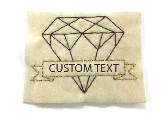 Items similar to Diamond & Banner with Custom Text on Etsy