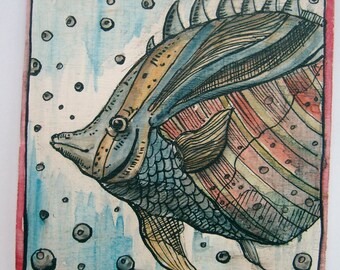 Fish painting | Etsy
