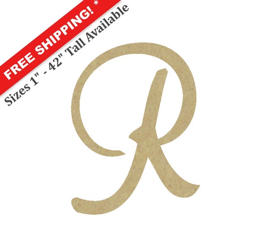 Wooden Monogram Letter R: Large or Small Unfinished by Buildeez