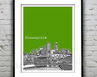 Minneapolis Skyline Minneapolis Minnesota Cityscape Art Print