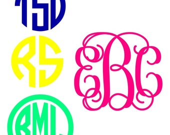 Popular items for vinyl monogram decal on Etsy