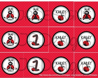 Items similar to Ladybug Birthday Party PRINTABLE DIY Party Circles by ...
