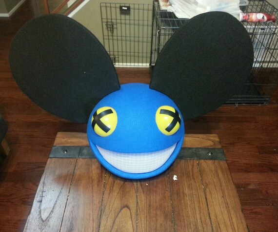 Blue Lighting Mouse Mask Home Made Deadmau5 by scrumplifeprops