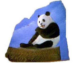 Panda Bear Hand Painted on Slate