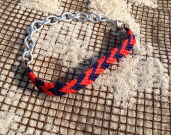 Sky Blue and Sea Shell Chevron Chain Bracelet by ShopNauticalKnots