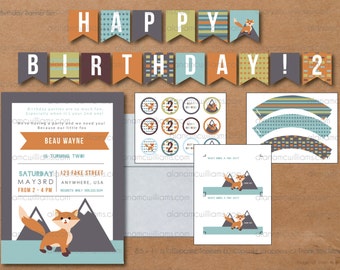 Popular items for fox birthday on Etsy