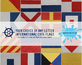 Print or Canvas: International Code Signaling Flags ANY LETTER Choose ...