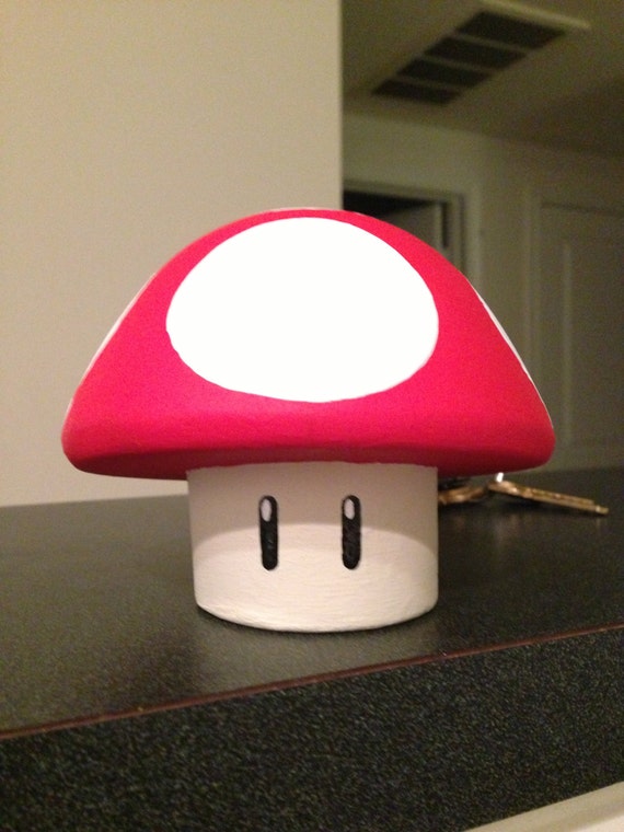 Items similar to Handpainted Super Mario Bros. Mushroom Sculptures on Etsy
