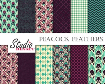 Popular items for peacock digital on Etsy