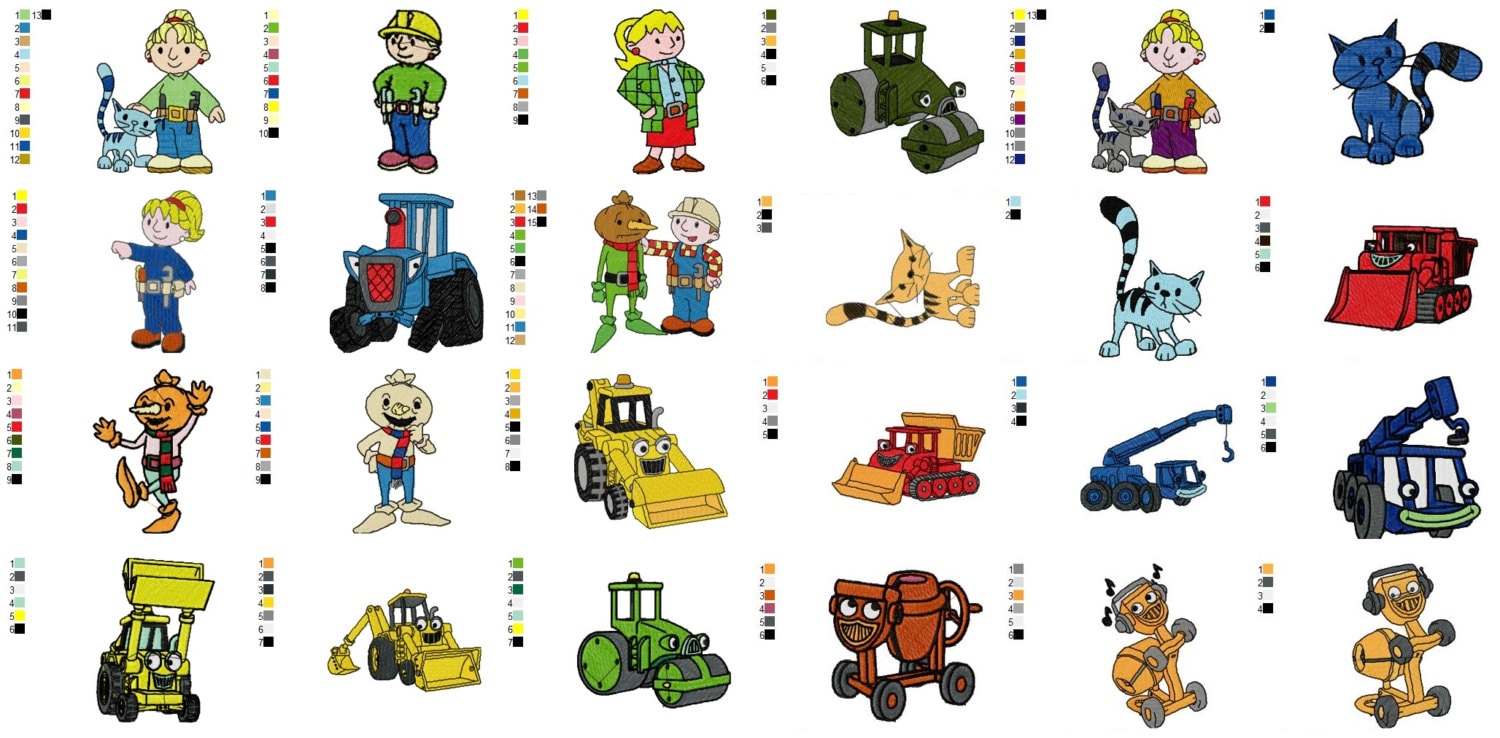 Bob The Builder Embroidery Machine Designs Adorable Collection