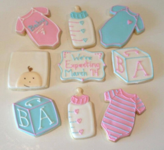 Items similar to We're Expecting! Announcement Cookies on Etsy