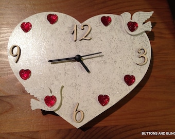 Popular items for heart shaped clock on Etsy