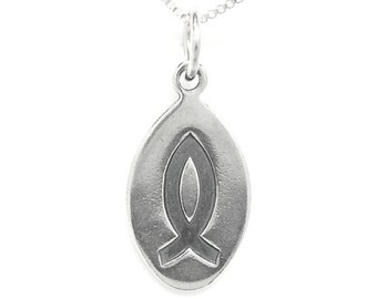 Fish symbol necklace | Etsy