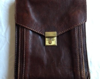 Brown Italian Leather Folder Purse or Diplomat Bag